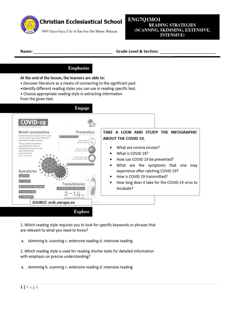 English Module | PDF | Speed Reading