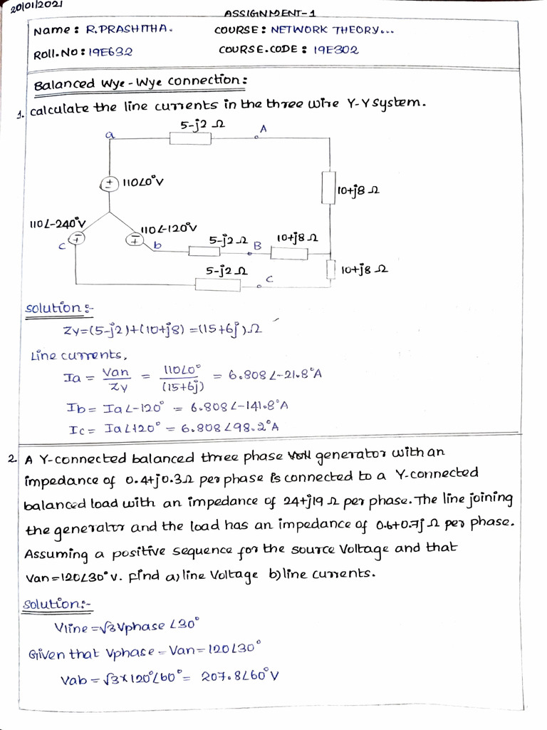 Network Theory Assignment | Download Free PDF | Electrical Impedance ...