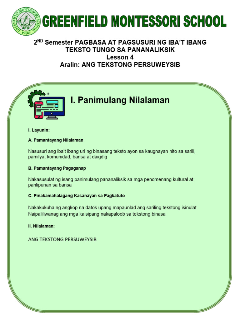 Q3 LESSON 4 Pagbasa at Pagsusuri | PDF