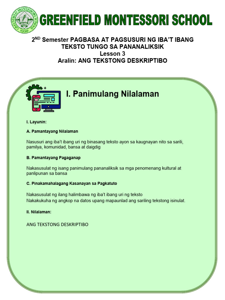 Q3 LESSON 3 Pagbasa at Pagsusuri | PDF