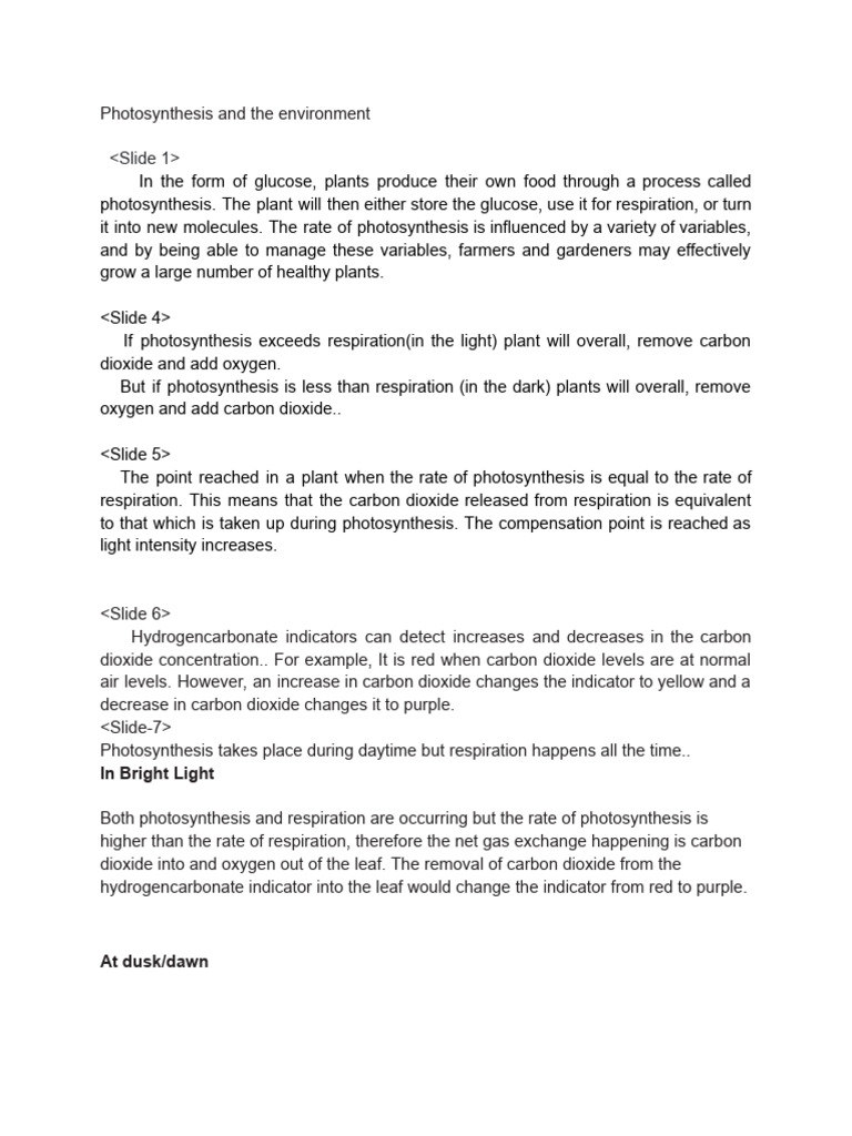 Photosynthesis and The Environment | PDF | Wellness | Science & Mathematics