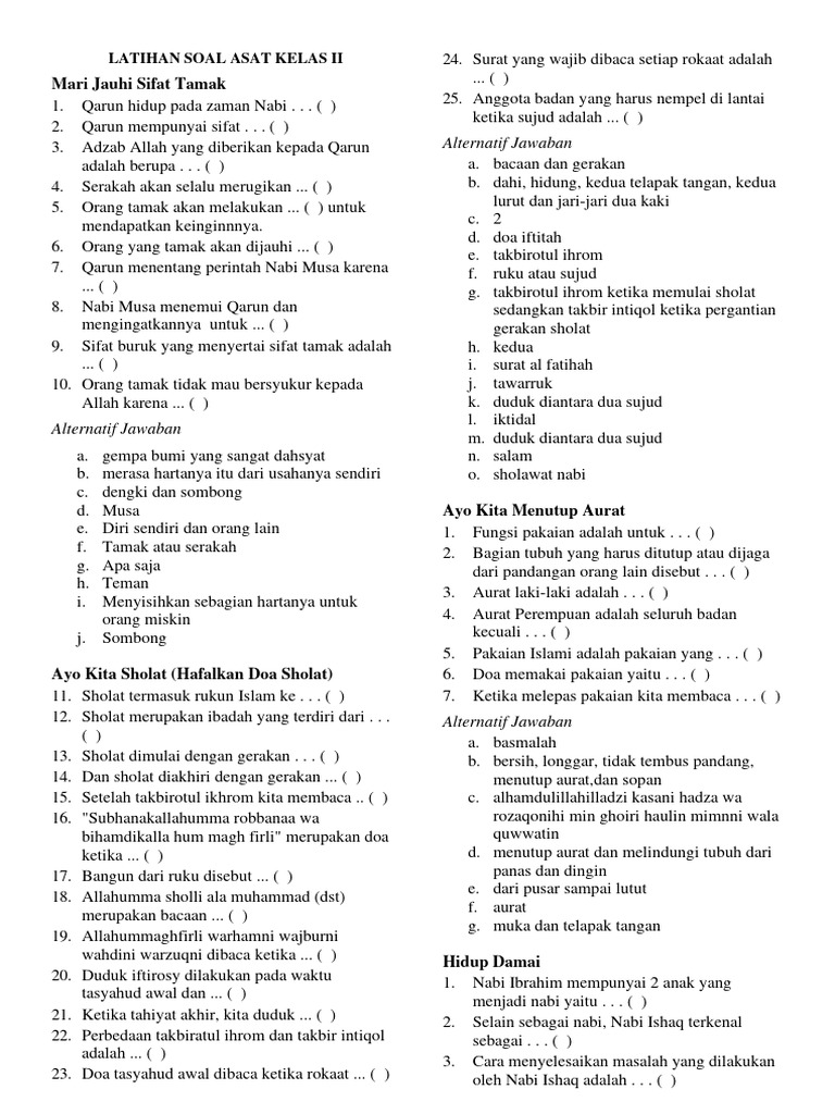 Latihan Soal Asat | PDF
