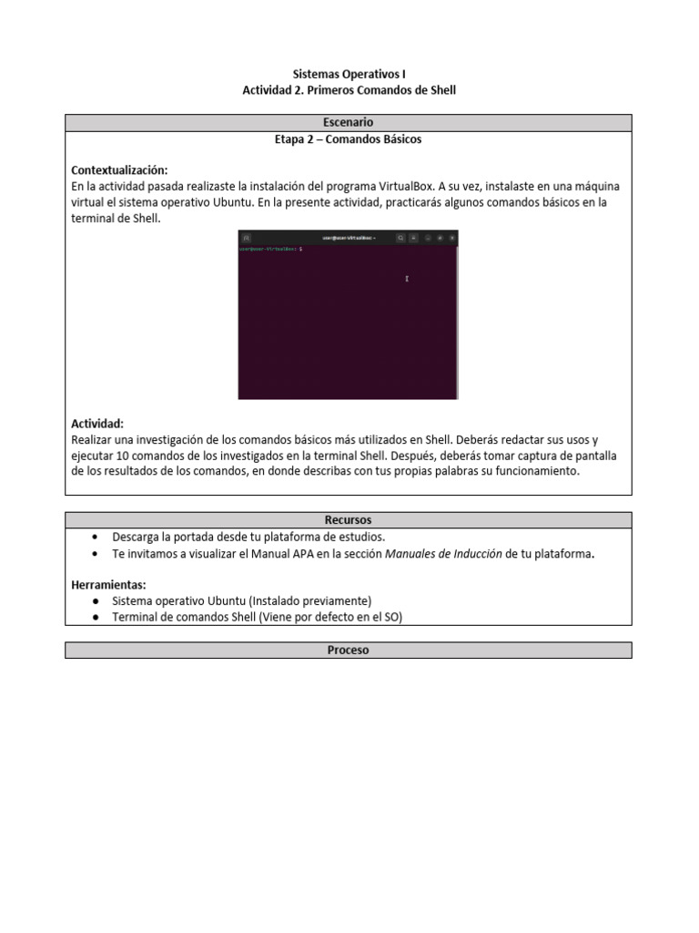 Actividad 2 - Primeros Comandos de Shell (FPR010922) | Descargar gratis PDF | Interfaz de línea ...