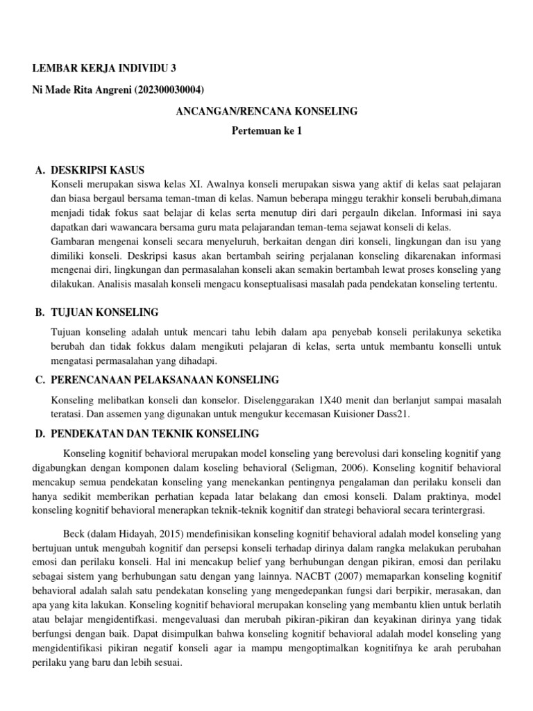 Topik 2 - Konseling Individu | PDF | Karier & Perkembangan | Pengembangan Diri