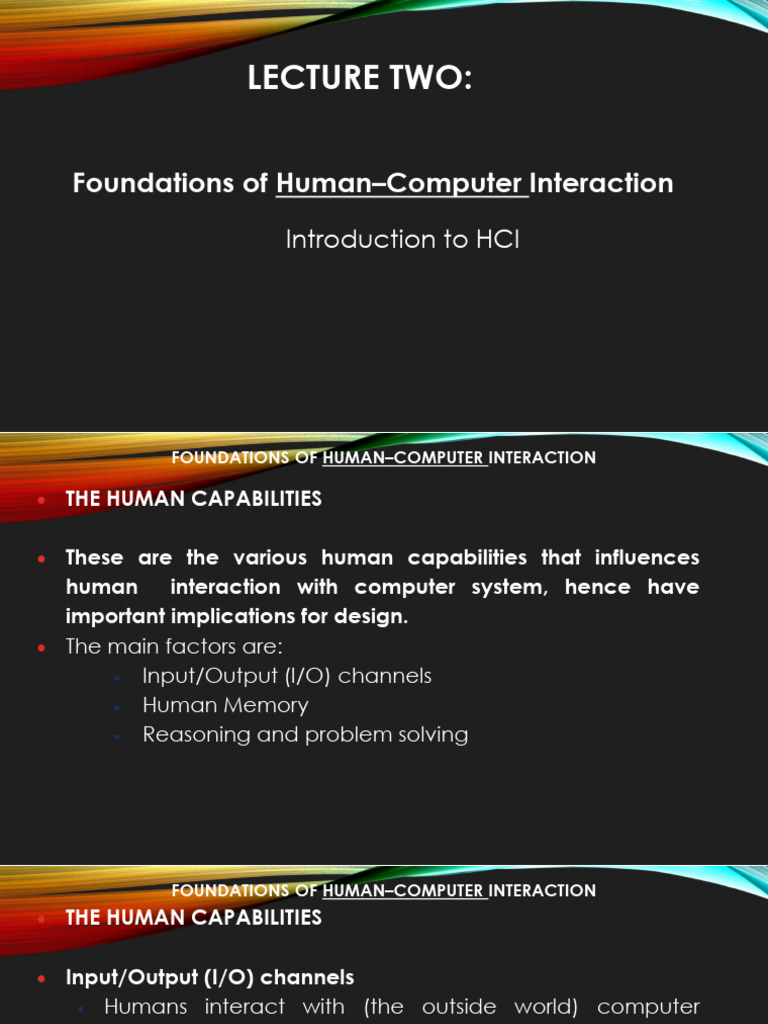 Human and Computer Components of HCI | PDF | Memory | Reason