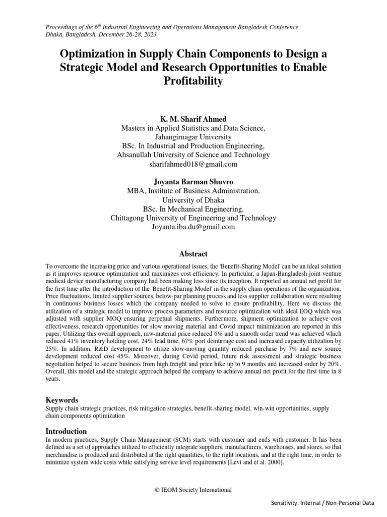 32 Optimization in Supply Chain Components To Design A Strategic Model and Research ...