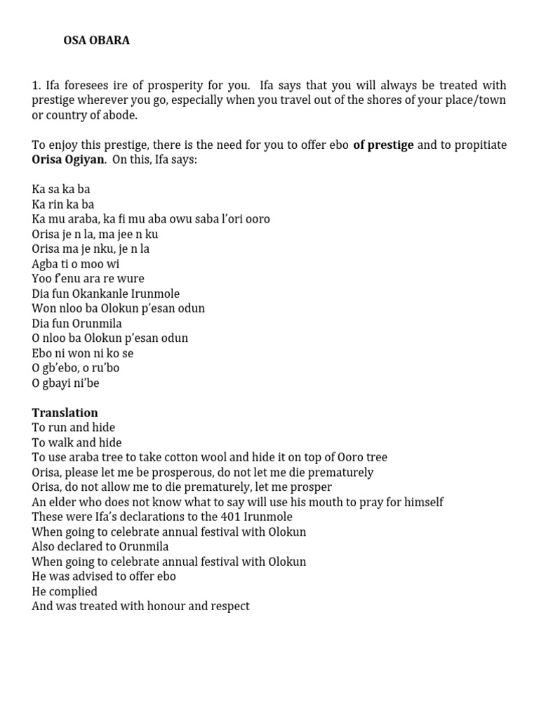 7.osa Obara | PDF | Religious Faiths | Santería
