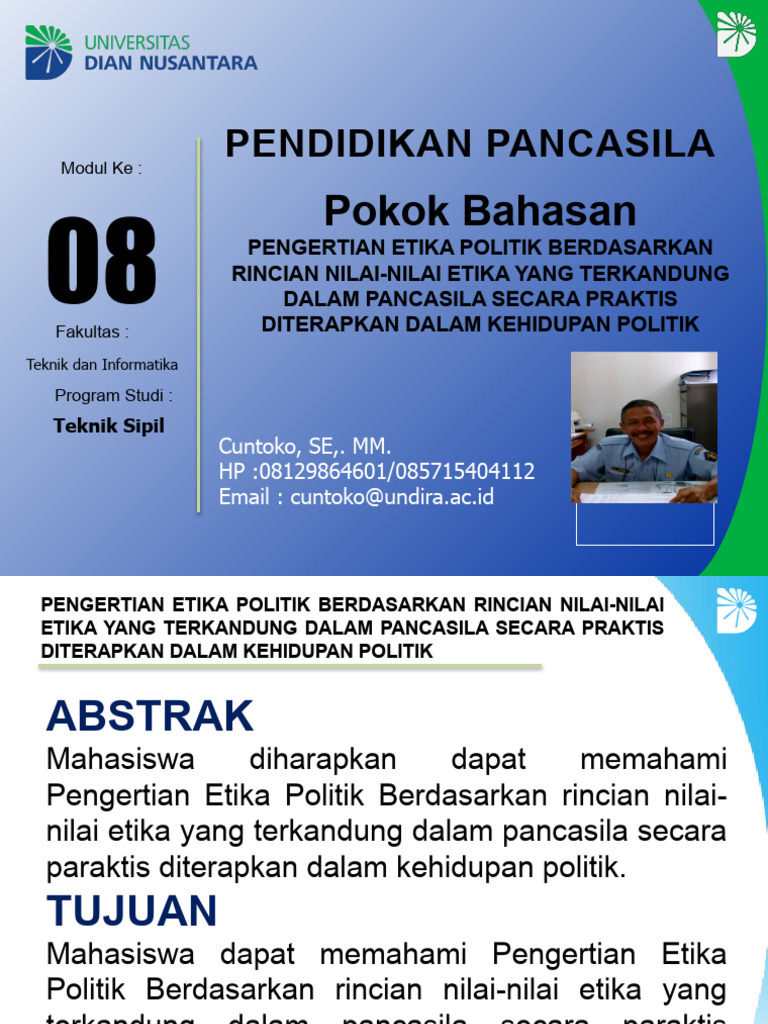 8 PENGERTIAN ETIKA POLITIK DALAM NILAI ETIKA (Selasa, 31 Mei-6 Juni 2022 (19.15 SD 20.45@A-506-2 ...