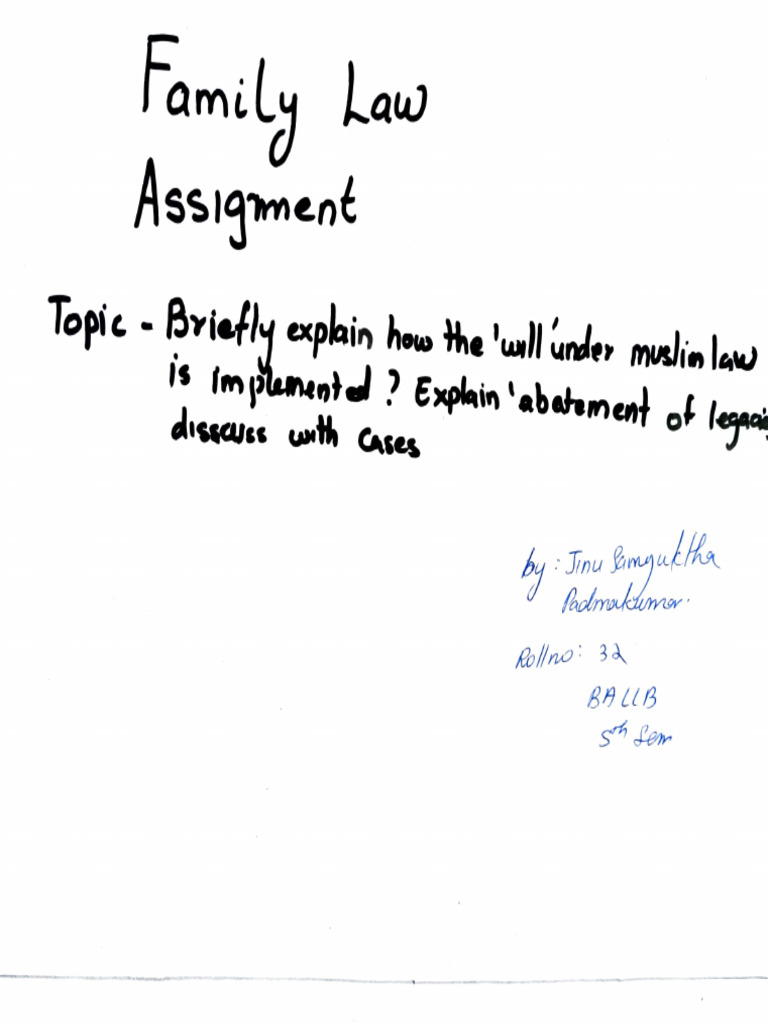 Family Law Assignment 5th | PDF