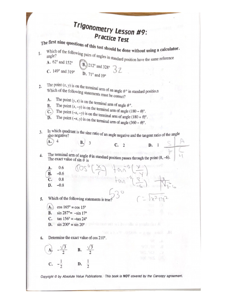 Trigonometry Lesson #9 | PDF