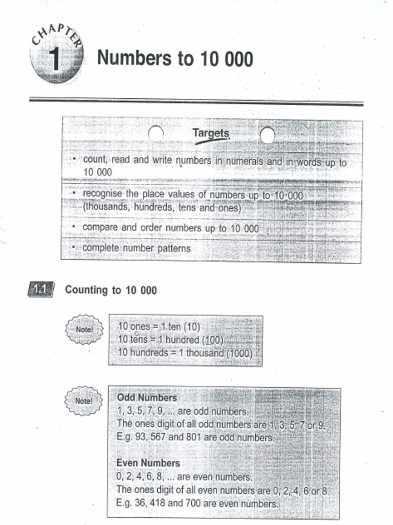 Chapter 1 Numbers To 10000 | PDF