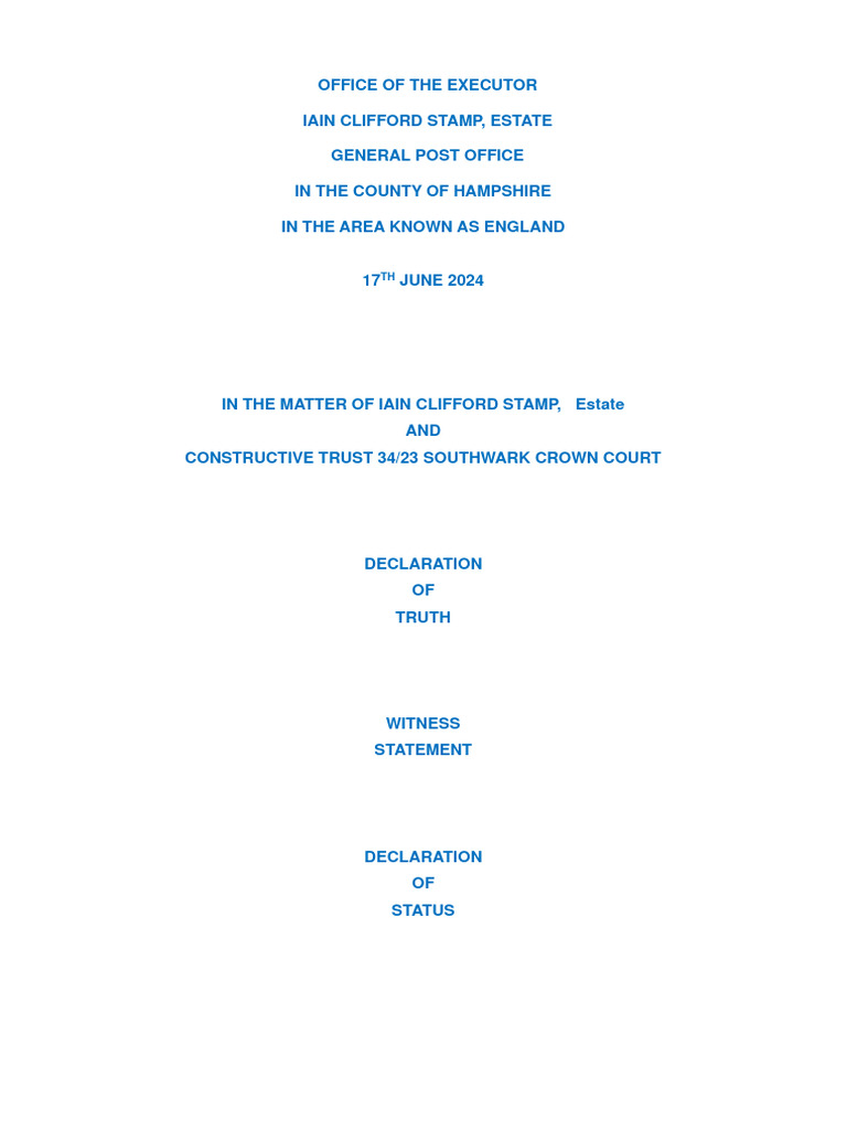 17.06.2024 Declaration of Truth and Status | PDF | Judge | Jurisdiction