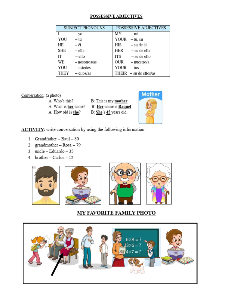 Understanding Possessive Adjectives | PDF | Semantics | Languages