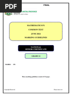 Grade 12 Math Marking Guideline (Test 2025) - 082119 - 103741 | PDF ...