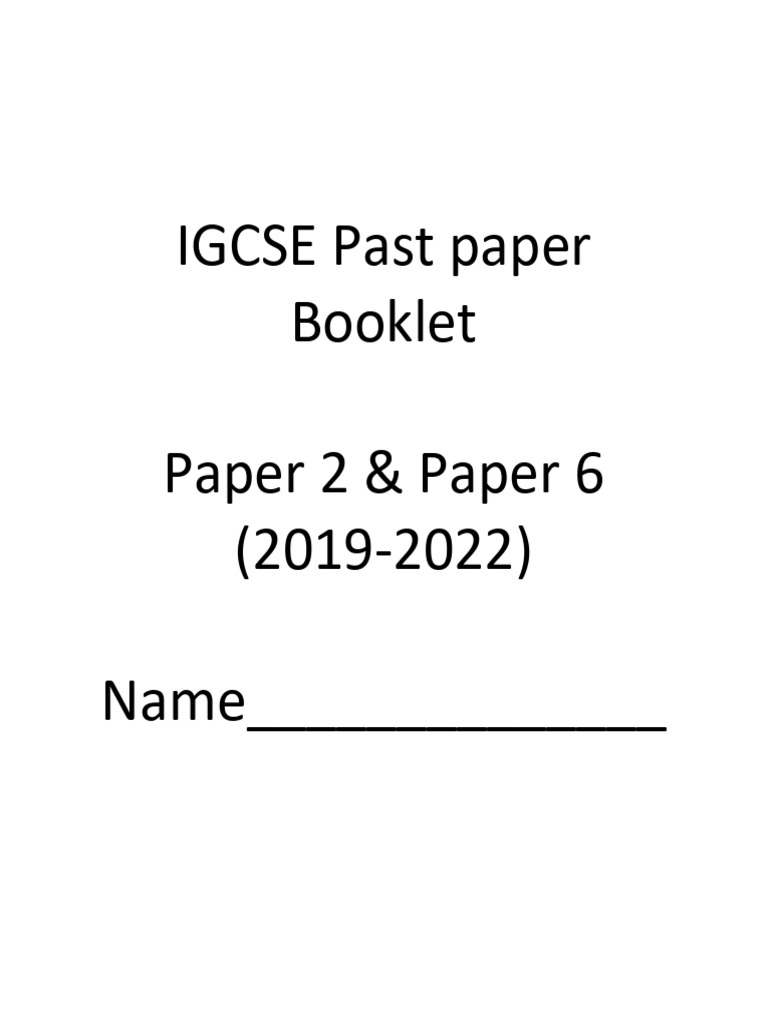 IGCSE Past Paper Booklet P2 & P6 | PDF | Ploidy | Bacteria