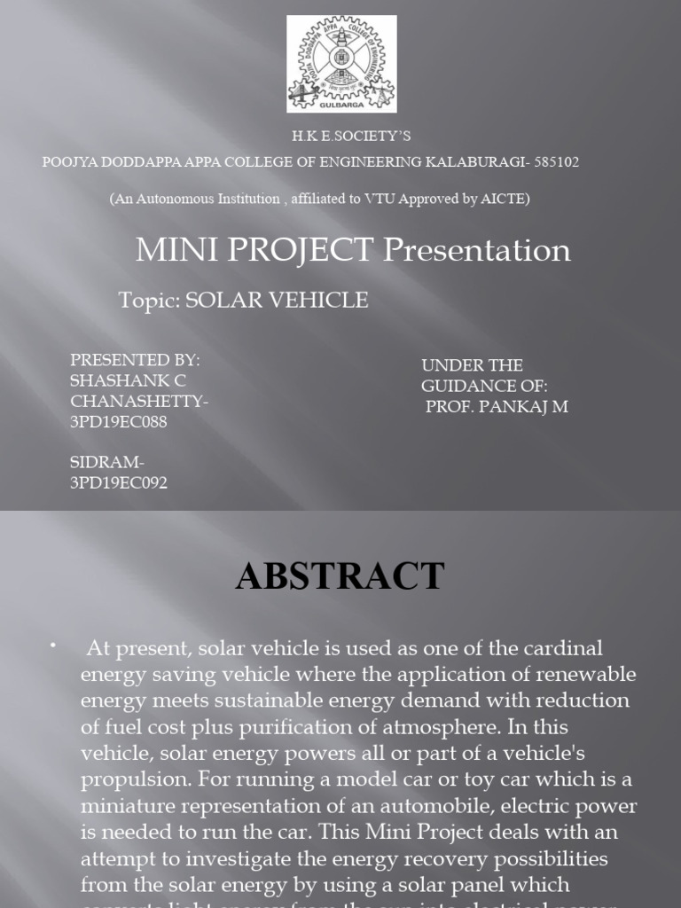 SOLAR CAR PPT NEW Modified 2 | PDF | Solar Power | Photovoltaics