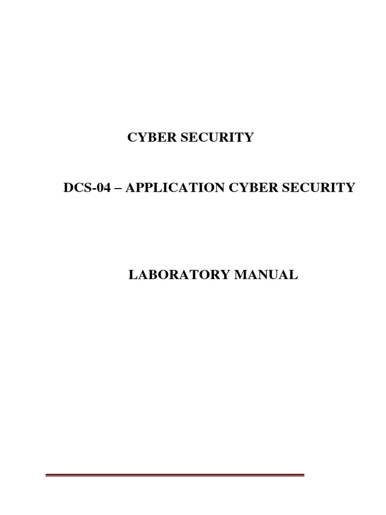 Cyber Security LabManual | PDF | Password | Superuser