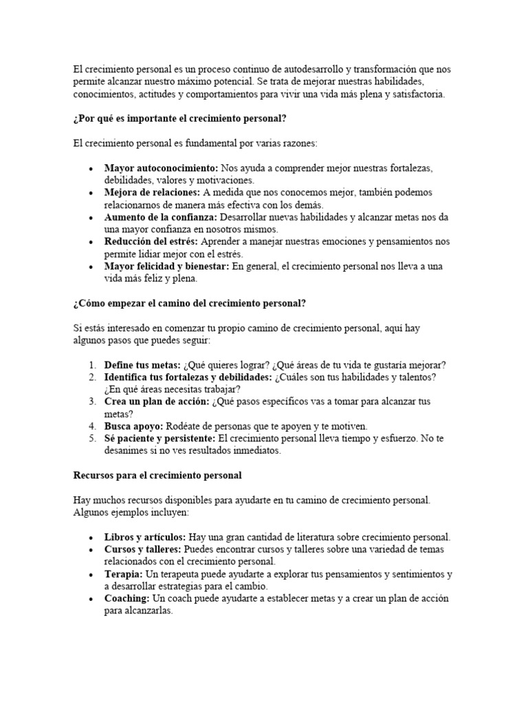 Crecimiento Personal Pdf Desarrollo Personal Estrés Biología