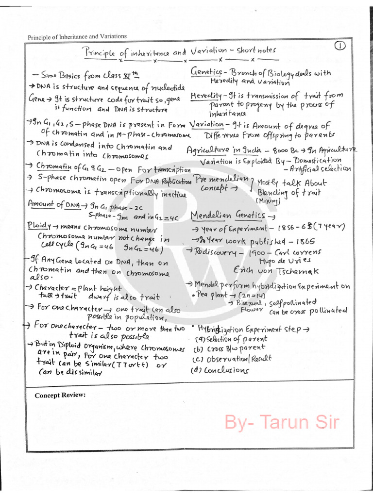 63ef30e3d79258001811c788 - ## - Principle of Inheritance and Variations ...