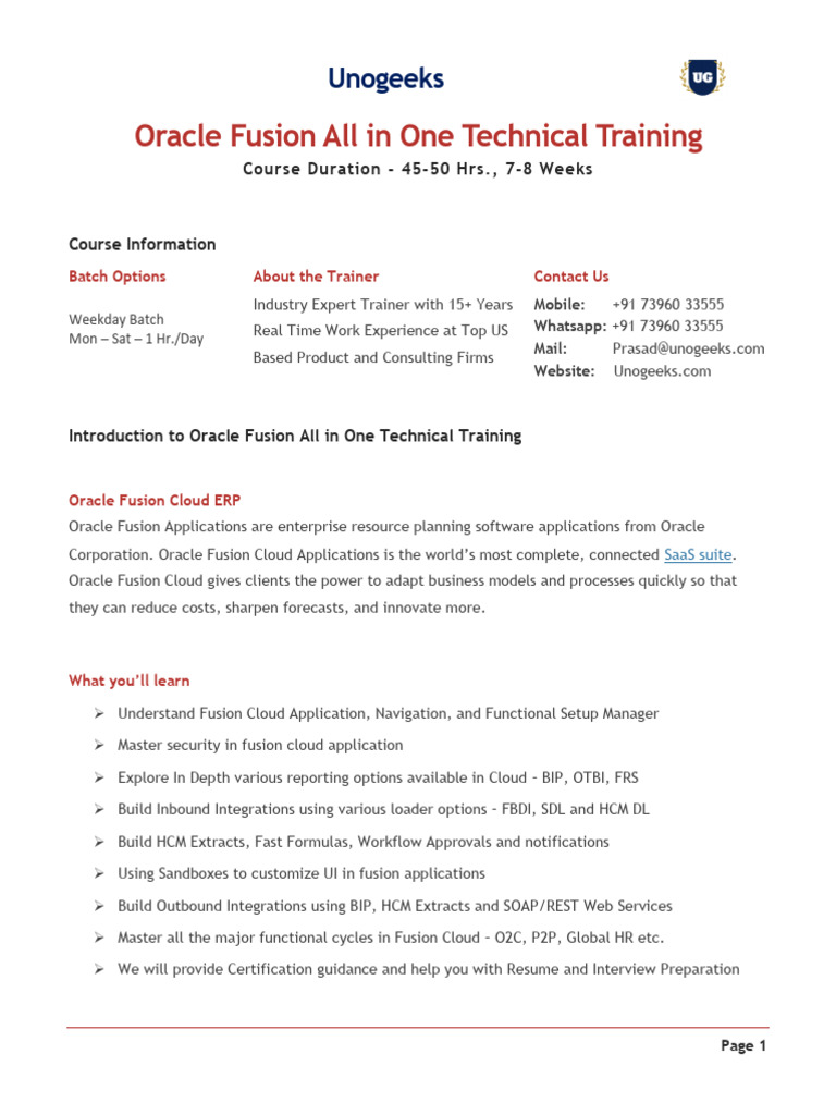 Oracle Fusion Technical Training Course | PDF | Accounts Payable ...