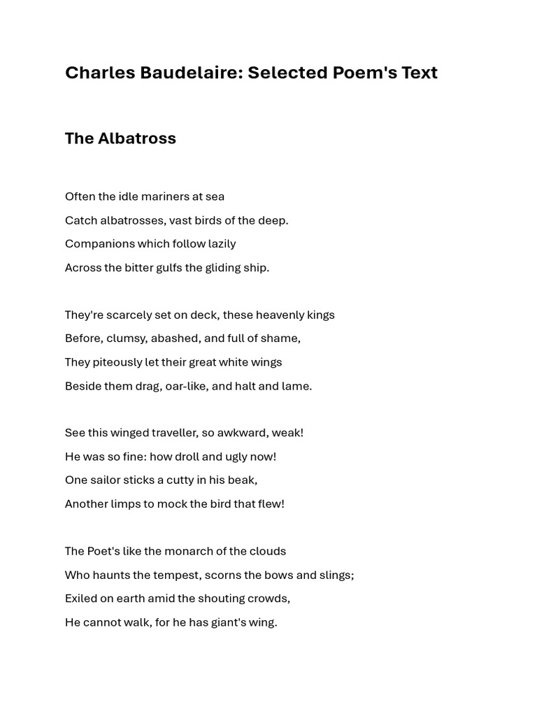 Charles Baudelaire's Poems Text | PDF