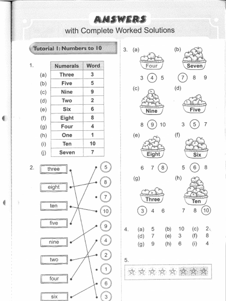 Casco Mathematics Tutor Primary 1A (Answers) | PDF