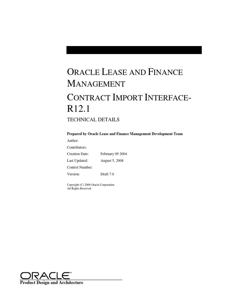 Oracle r12 Contract Import Interface Guide | PDF | Databases | Parameter (Computer Programming)