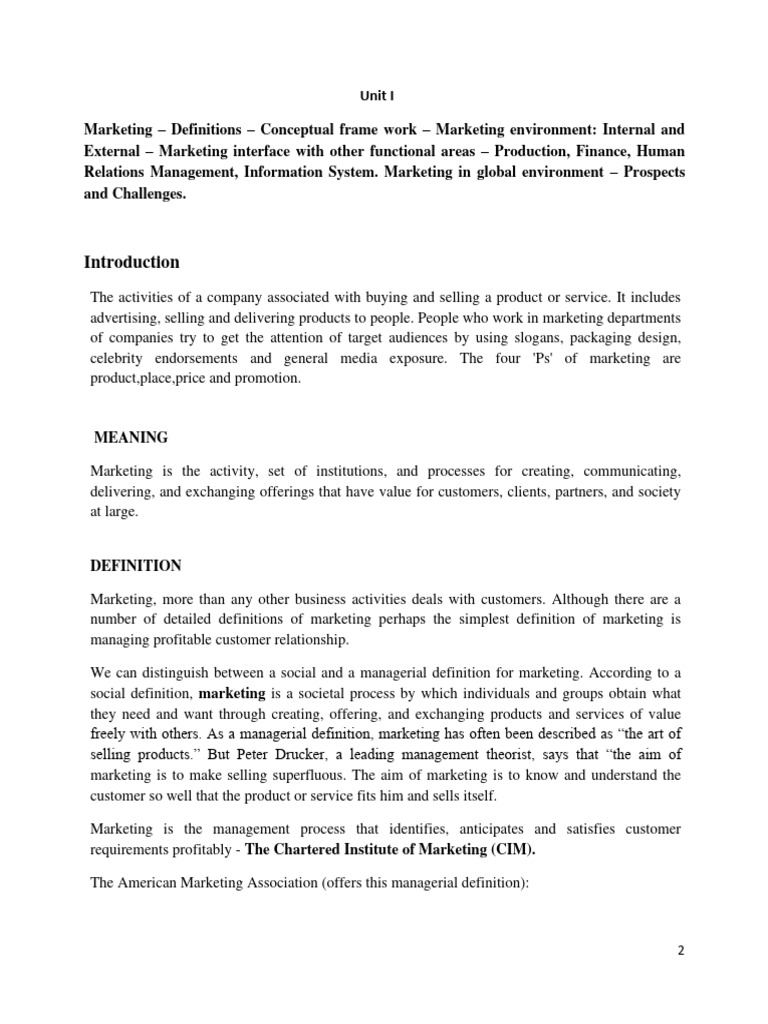 BA4207 MArketing Management Notes | PDF | Marketing | Market (Economics)