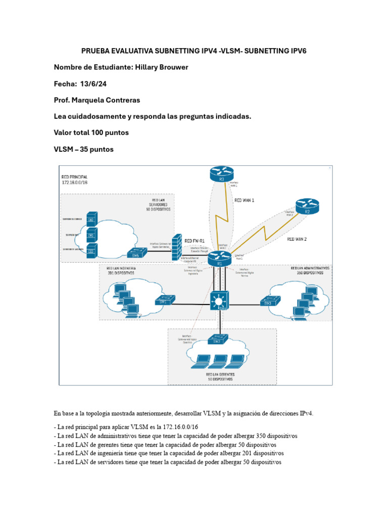 Prueba de Direccionamiento | PDF | Yo Pv6 | Dirección IP
