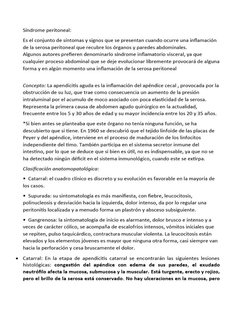 Apendicitis Guia | PDF | Leucocito | Enfermedades y trastornos