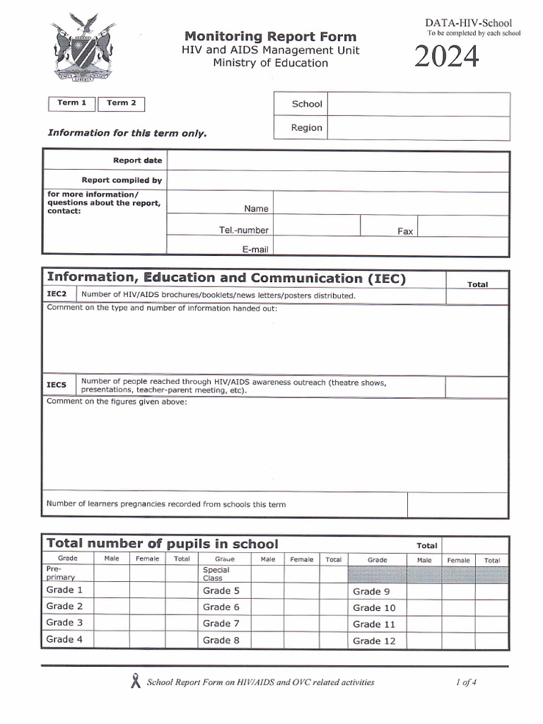 HIV Monitoring Report and Clean TP report form-pdf | PDF