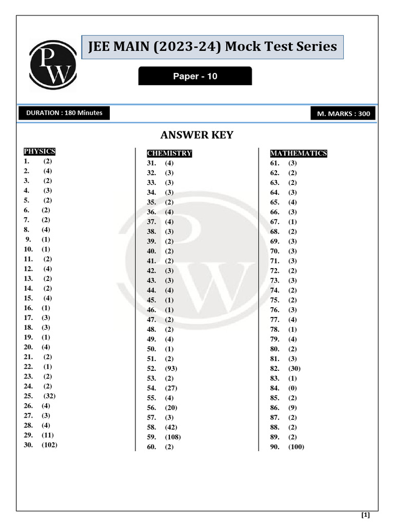 Mock Test 10 (Hints & Solution) Prayas JEE 2.0 2024 | PDF | Force ... Mock Test 10 (Hints & Solution) Prayas JEE 2.0 2024 | PDF | Force ...