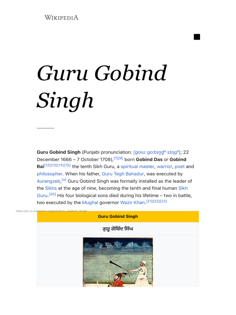 Life and Legacy of Guru Gobind Singh | PDF | Indian Religions | Punjab