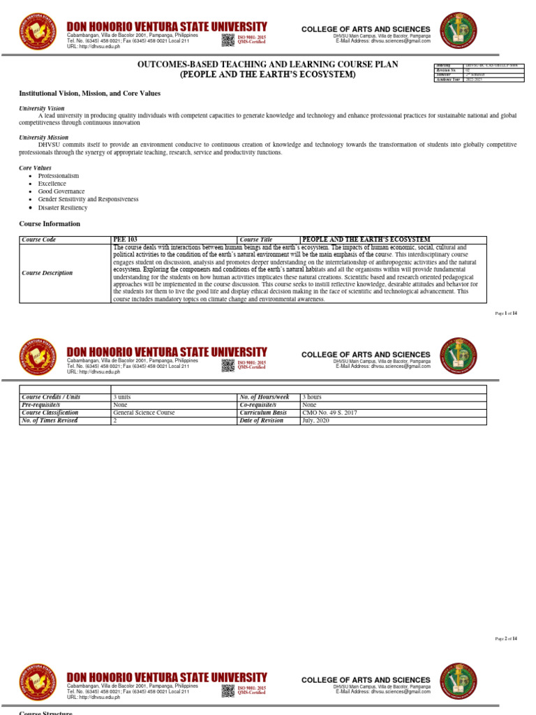 Es Natsci 2022-Syllabus | PDF | Natural Environment | Science