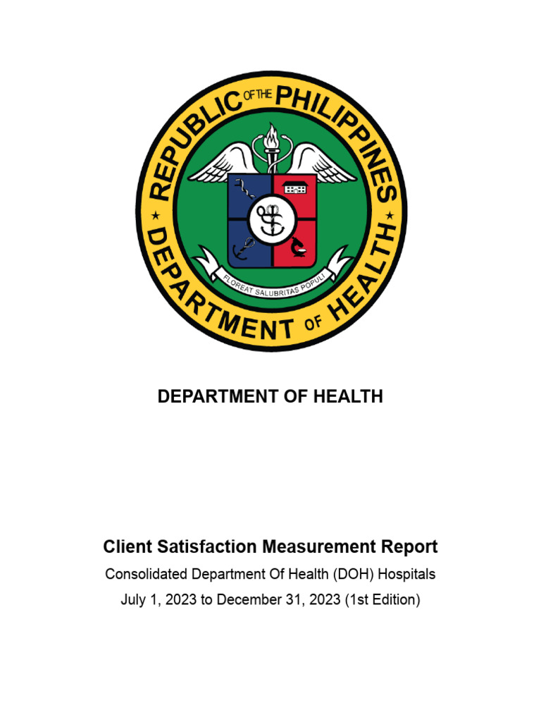 DOH Client Satisfaction Report 2023 | PDF | Survey Methodology | Dietitian