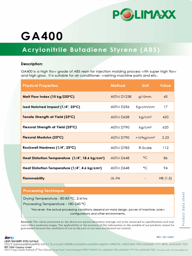Abs Ga400 Datasheet | PDF | Technology & Engineering