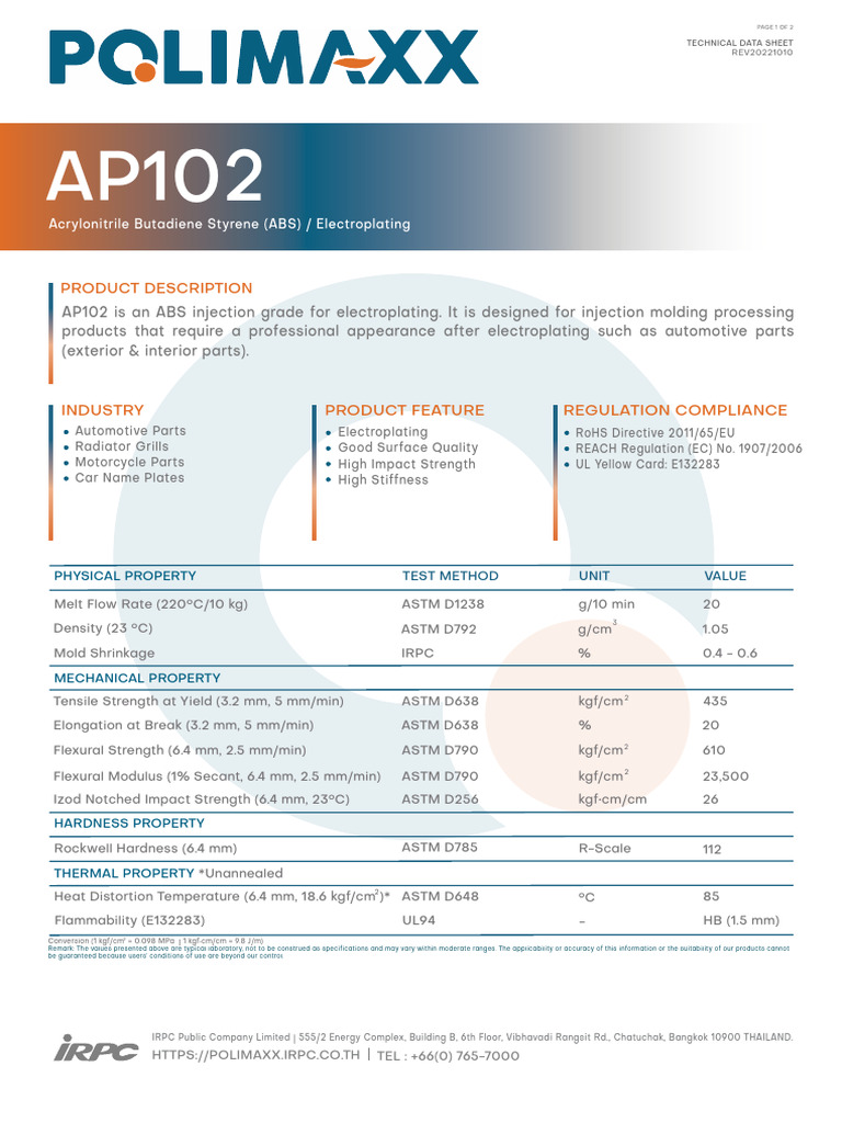 abs_ap102_datasheet-2 | PDF | Materials | Building Engineering