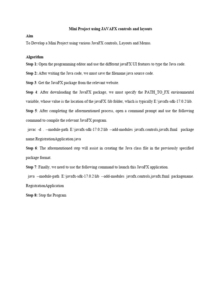 Mini Project Using JAVAFX Controls and Layouts | PDF | Computer ...