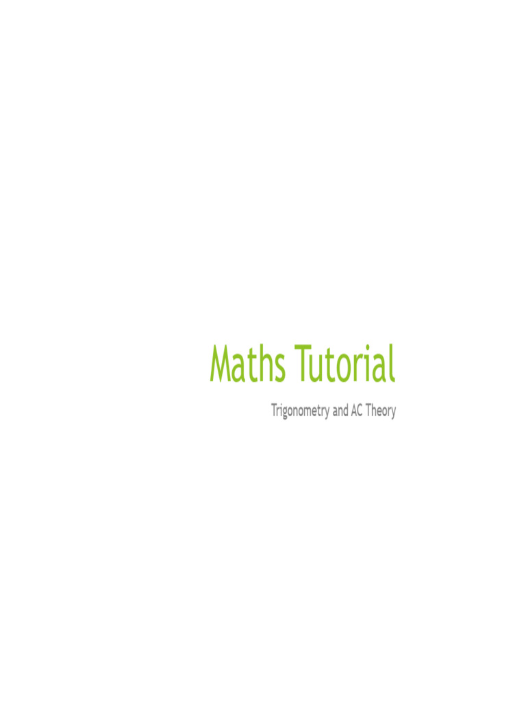 Maths Tutorial Pdf Trigonometry Trigonometric Functions