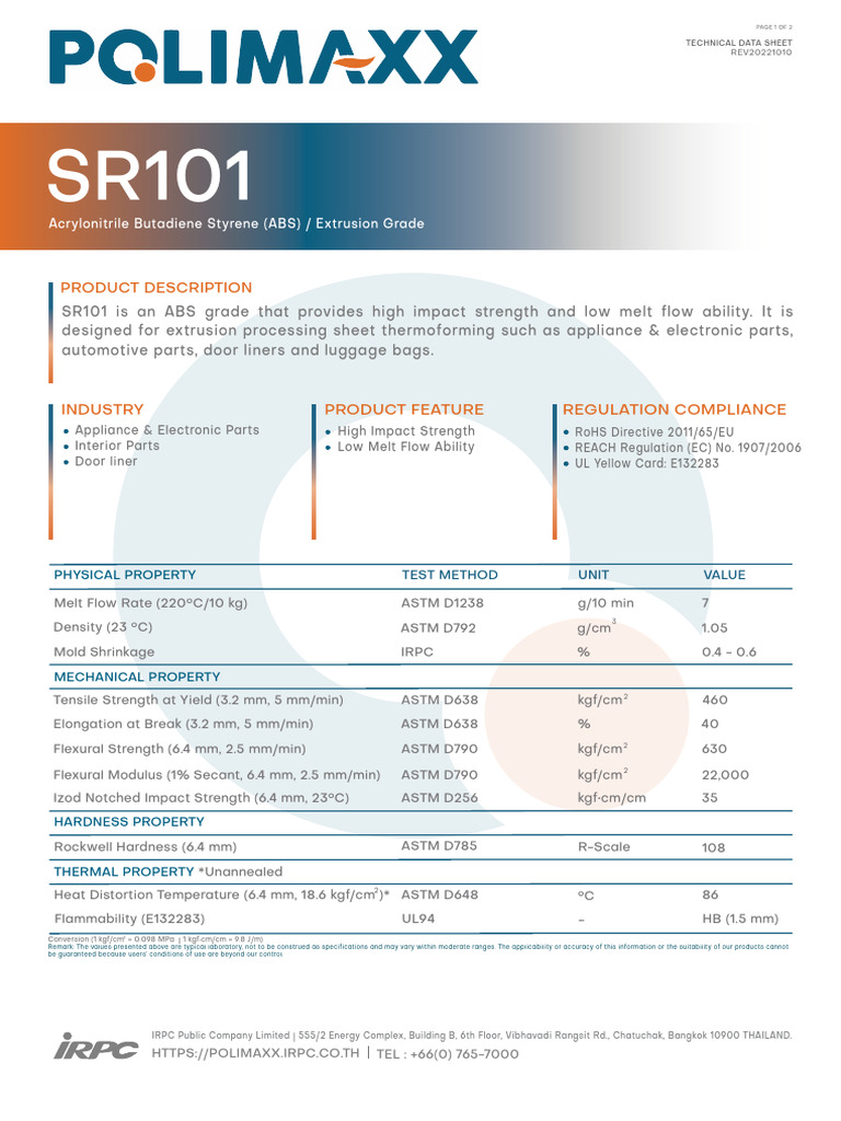 abs_sr101_datasheet | PDF | Materials | Building Engineering