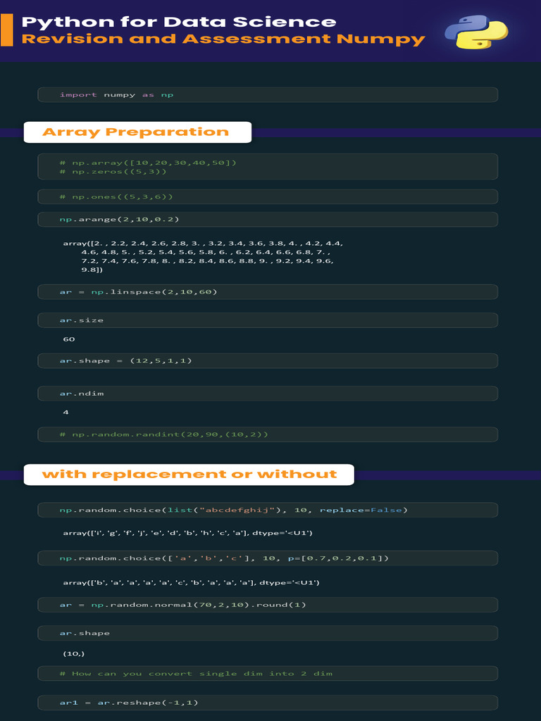 Numpy Array Manipulation Techniques | PDF | Computer Programming