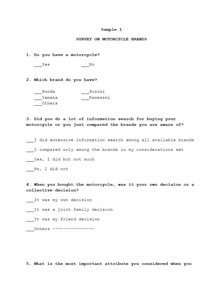 Sample Survey Questionnaires | PDF | Logistics | Supply Chain