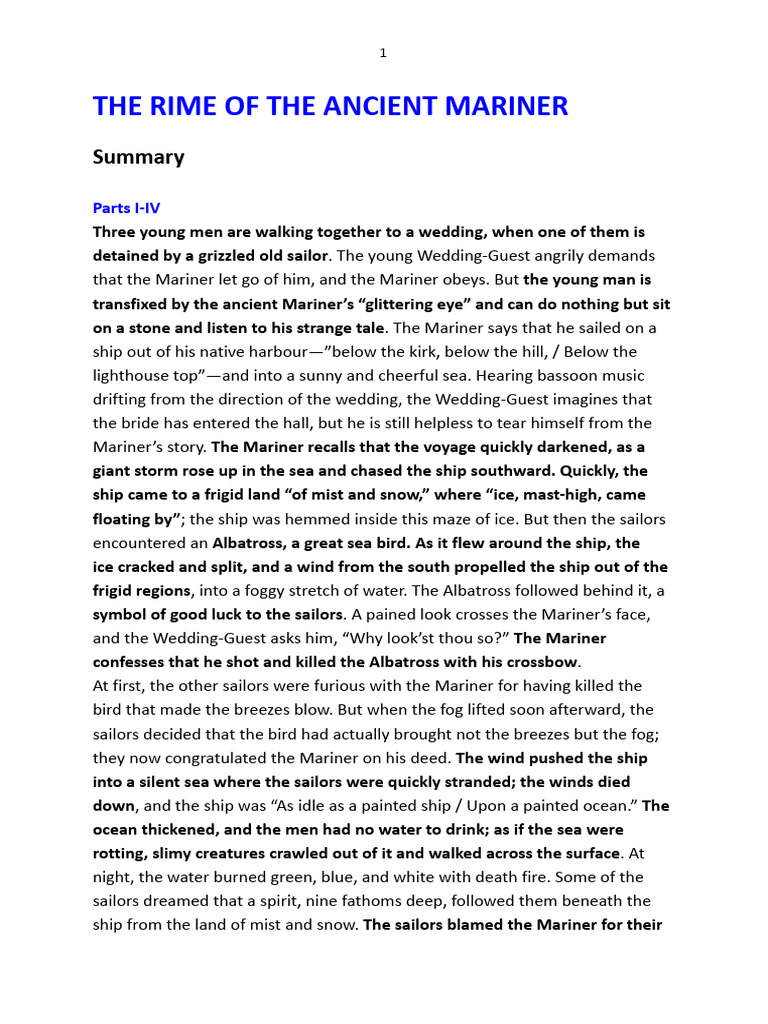 2 - THE RIME OF THE ANCIENT MARINER | PDF