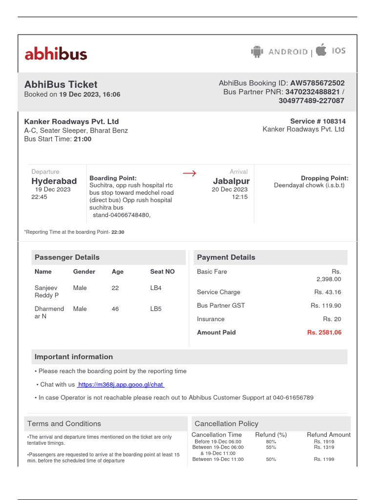 Abhi Bus | PDF | Banking Technology | Transport