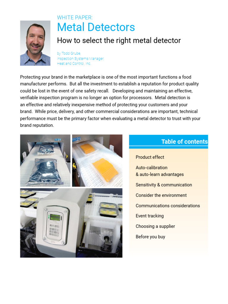 Metal Detector Selection Guide | PDF | Metal Detector | Sensor
