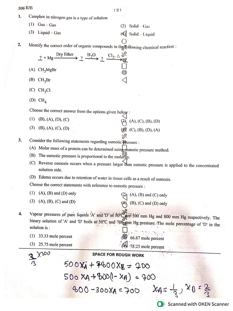 Cuet Chemistry Paper | PDF