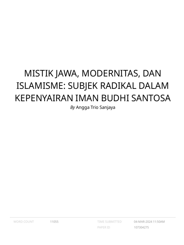Mistik Jawa dan Radikalisme Islam | PDF