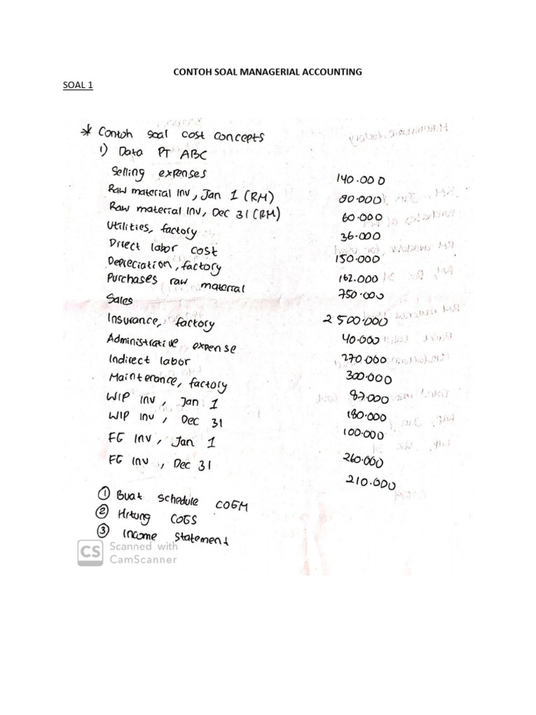Contoh-Soal-Managerial-Accounting Binus | PDF | Management Accounting | Financial Economics