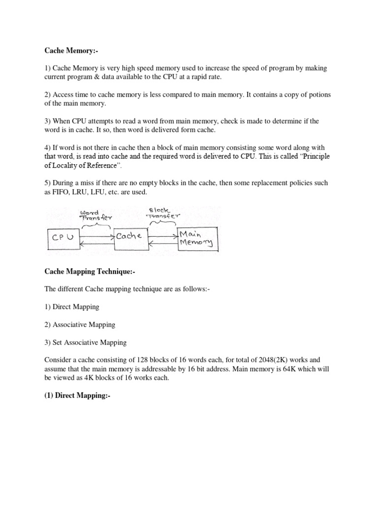 Cache Memory | PDF | Cpu Cache | Information Technology Cache Memory | PDF | Cpu Cache | Information Technology
