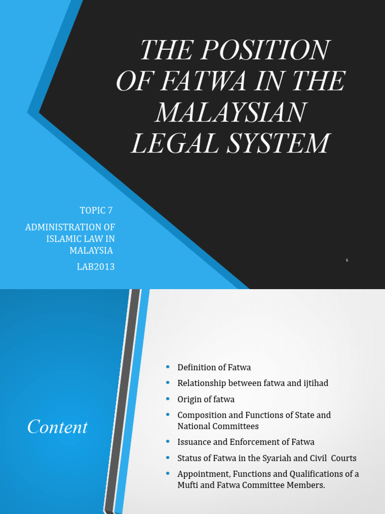 w1011 Lab2013 The Position of Fatwa in Mls | PDF | Fatwa | Sharia
